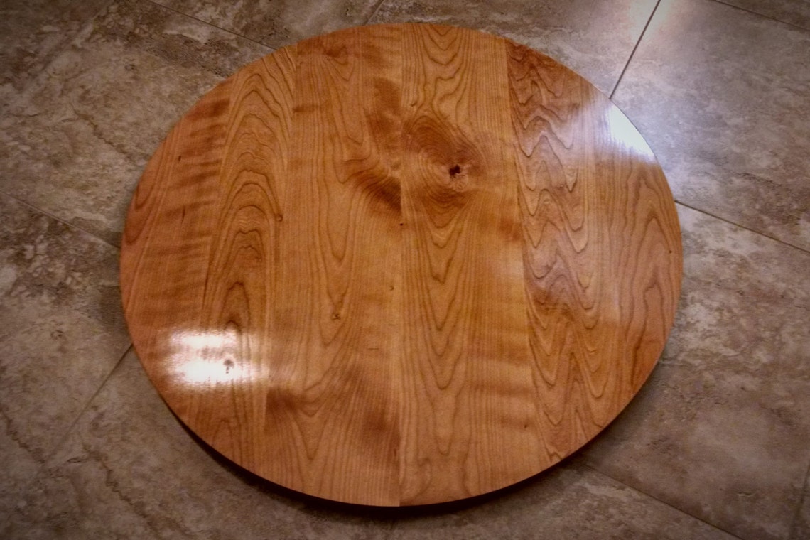 Round Table Top Solid Black Cherry Wood // Breakfast Cafe - Etsy