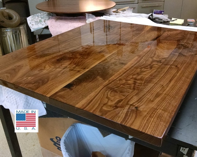 Square Walnut Table Top 42, Custom Sizes Solid Black Walnut Wood ...