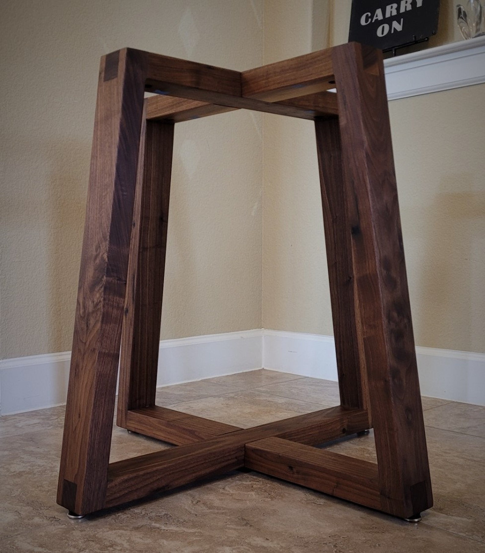 Pedestal Trapezoidal Table Base No Top Solid Walnut Wood | Etsy