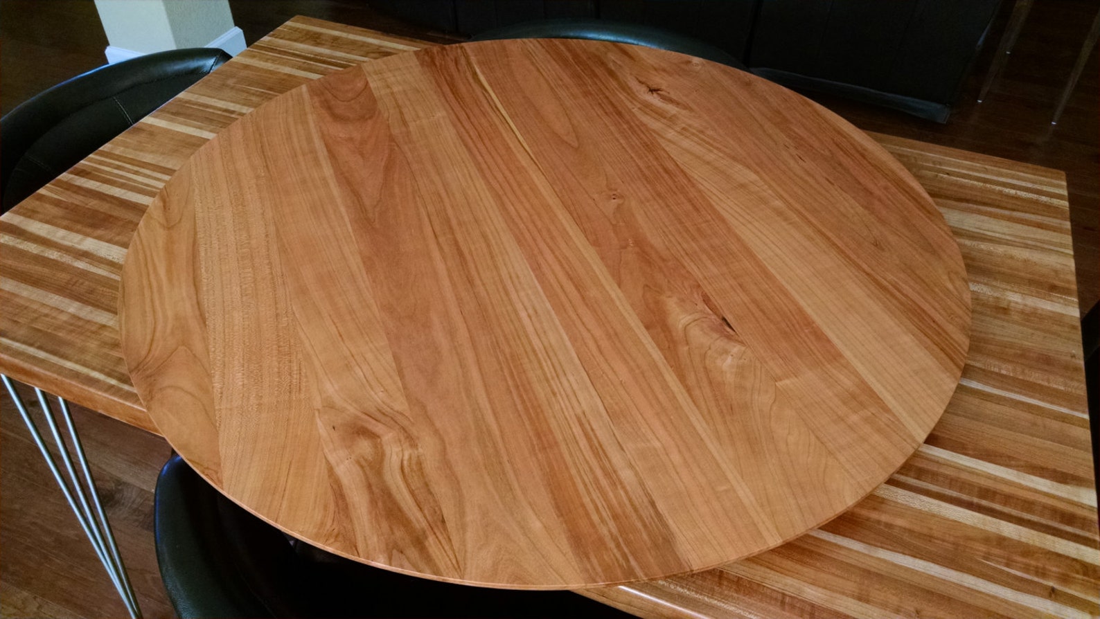 Round Table Top Solid Black Cherry Wood // Breakfast Cafe - Etsy