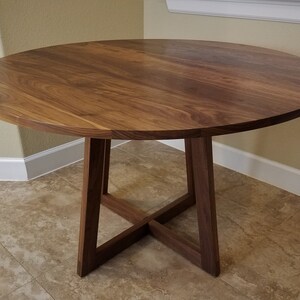 Pedestal Trapezoidal Table Base - No Top - Solid Walnut Wood // Dining ...