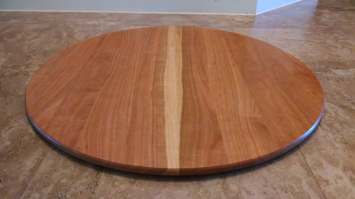 Round Table Top Solid Black Cherry Wood // Breakfast Cafe - Etsy