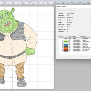 Shrek Embroidery Design for 4"x4" and 5"x7" - Etsy UK