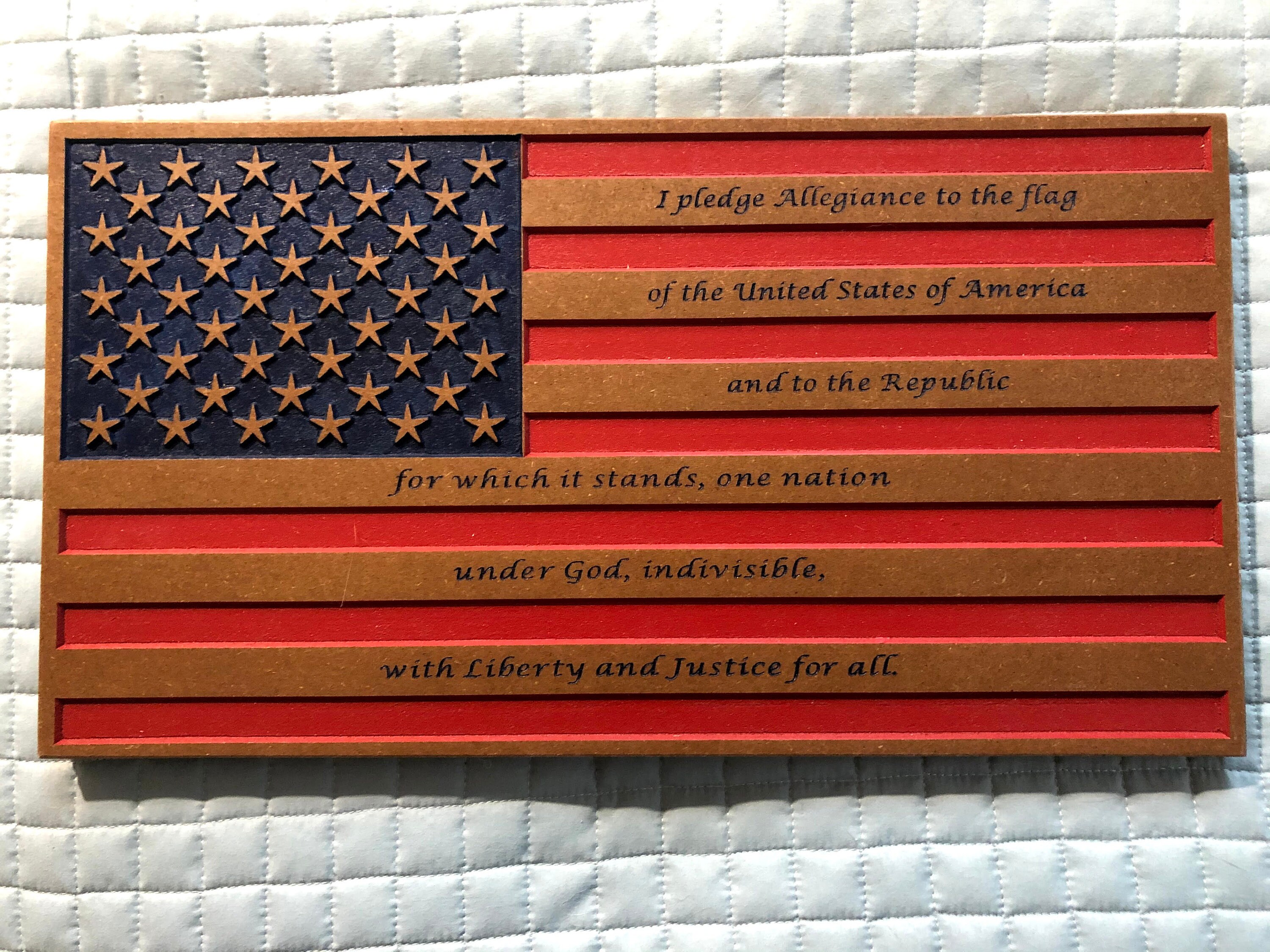 Wooden American Flag, With Pledge Allegiance - Etsy UK