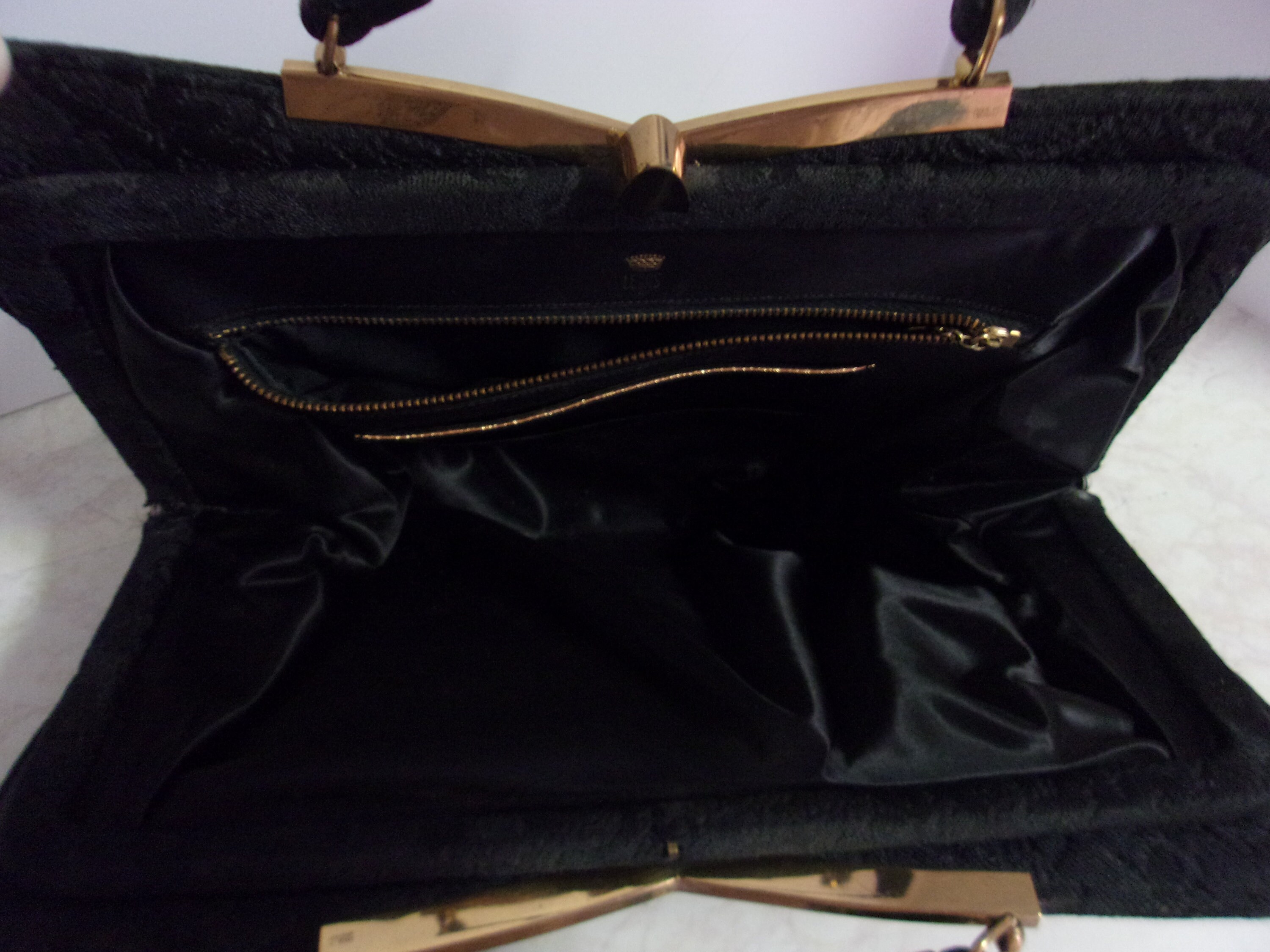 Vintage Crown Lewis Black Evening Bag Purse - Etsy