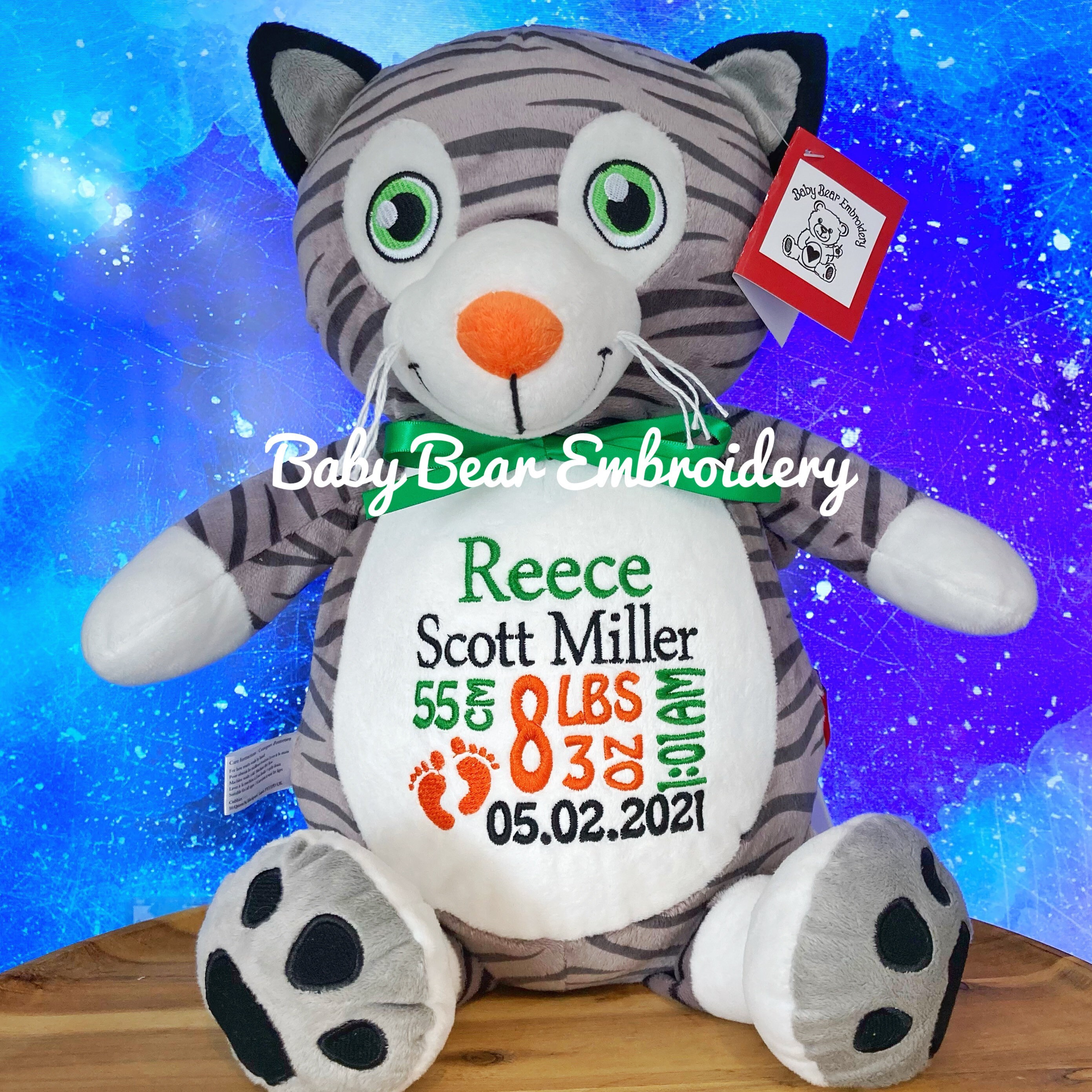 Personalised Teddy Bear Cat - Etsy