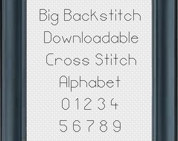 5 Stitch Tall Simple Backstitch Alphabet & Numbers Easy Cross Stitch ...