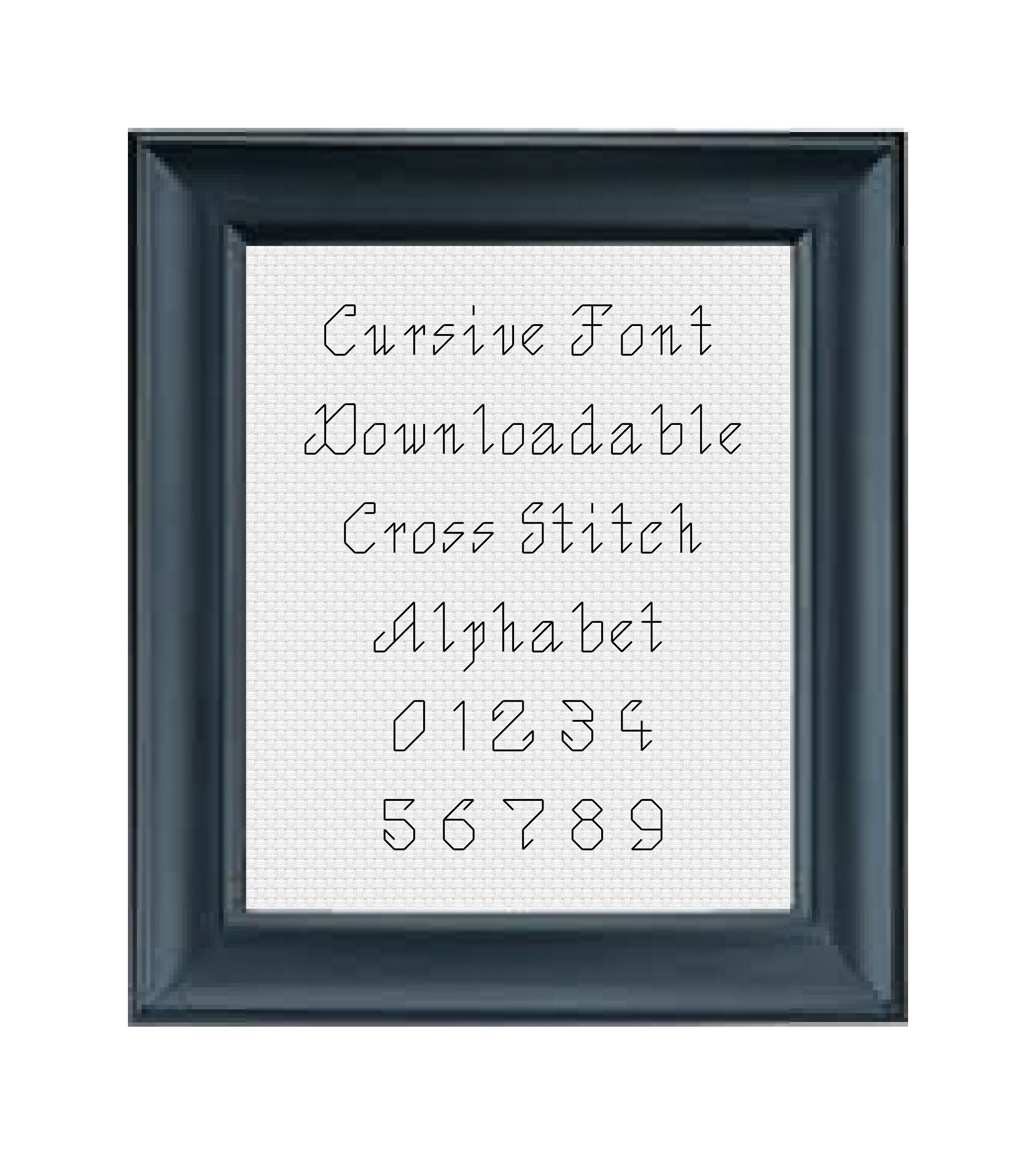 5 Stitch Tall Cursive Backstitch Alphabet & Numbers Cross | Etsy