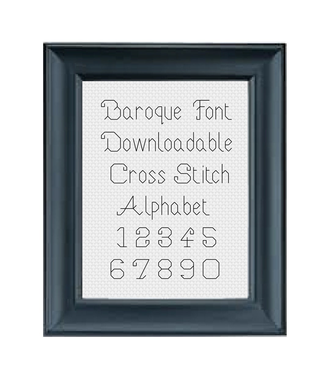 6 Stitch Tall Baroque Backstitch Alphabet & Numbers Cross Stitch ...