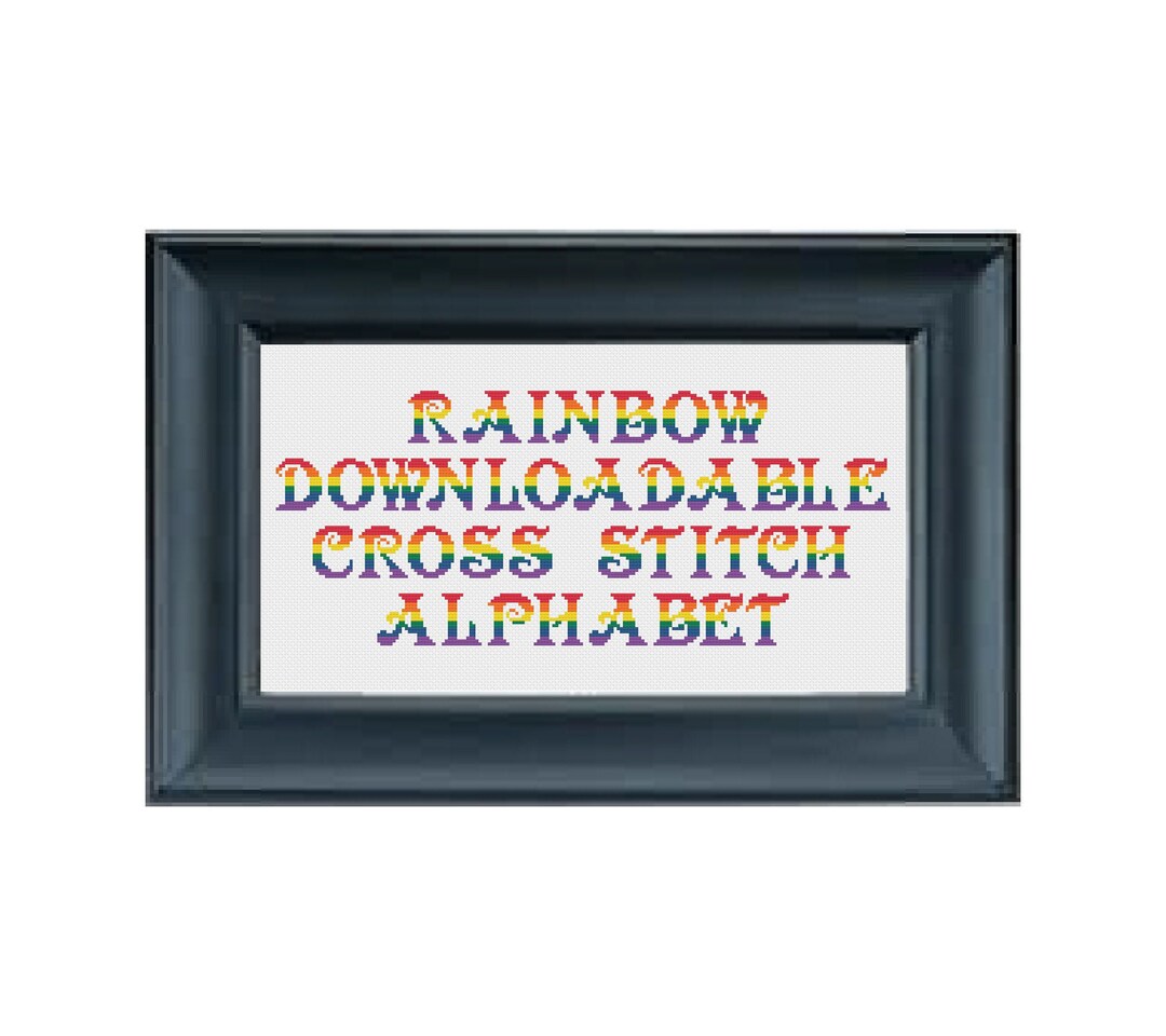 17 Stitch Tall Rainbow All Caps Alphabet Cross Stitch Pattern PDF ...