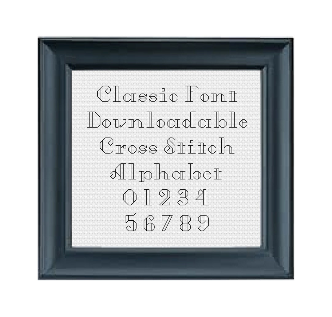 6 Stitch Tall Classic Backstitch Alphabet & Numbers Cross Stitch ...