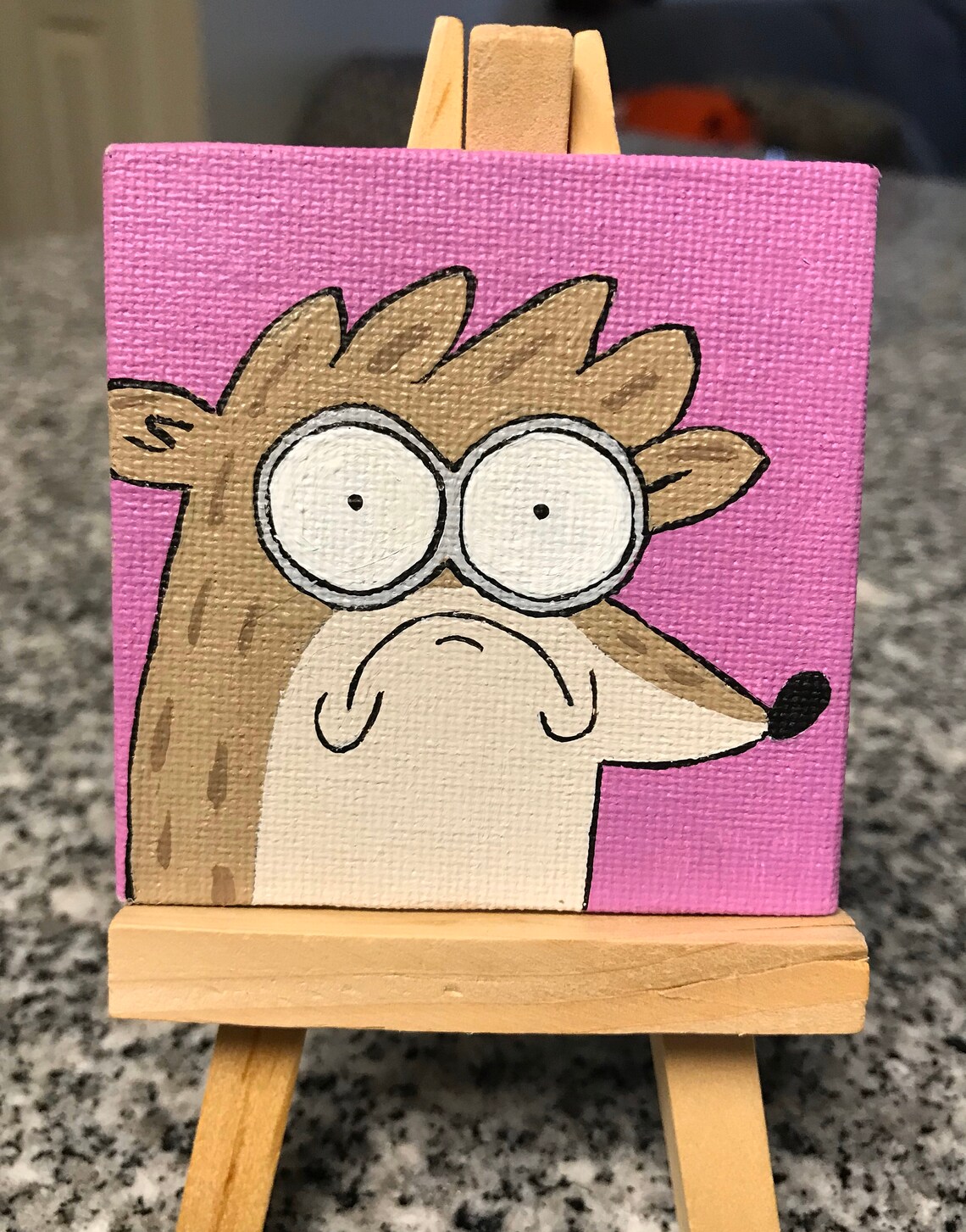 Scared Rigby mini painting Regular Show | Etsy