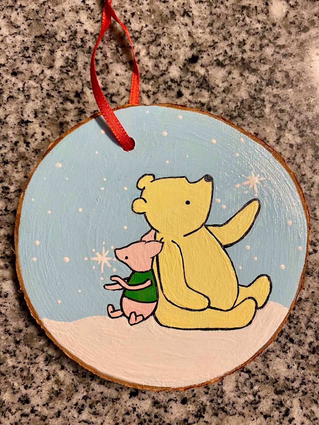 Pooh and Piglet, Classic Pooh, Wood Slice Ornament, Hand Painted ...