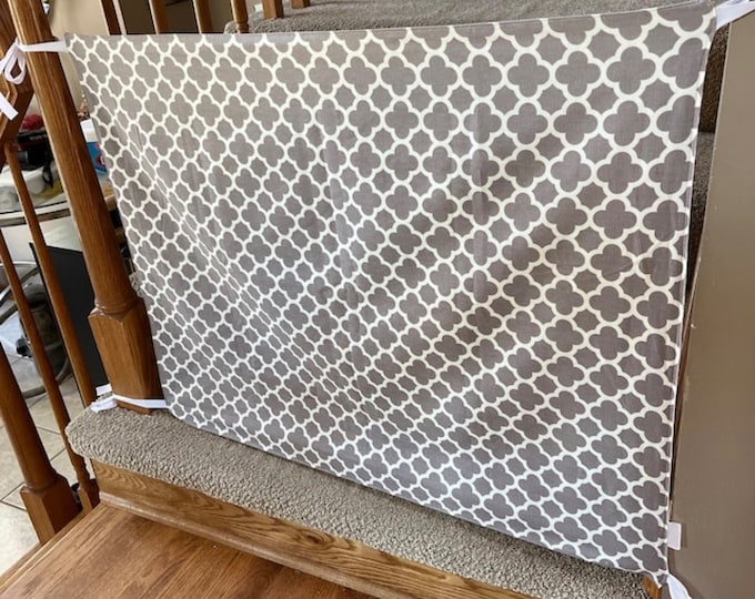 Cloth Gate Stair Barrier With Buckles / Fabric Dog Gate, Fabric Panel ...