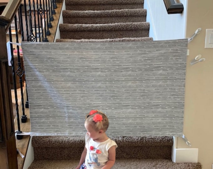 Six Strap Canvas Stair Barrier / Fabric Baby Guard, Custom Fabric Gate ...