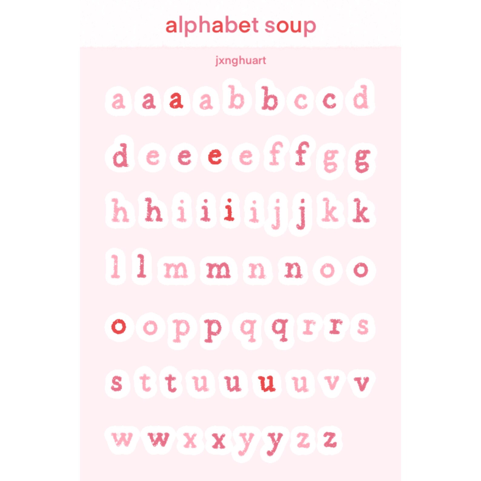 Alphabet Soup Glittery Vinyl Sticker Sheet - Red Pink Girly Planner ...