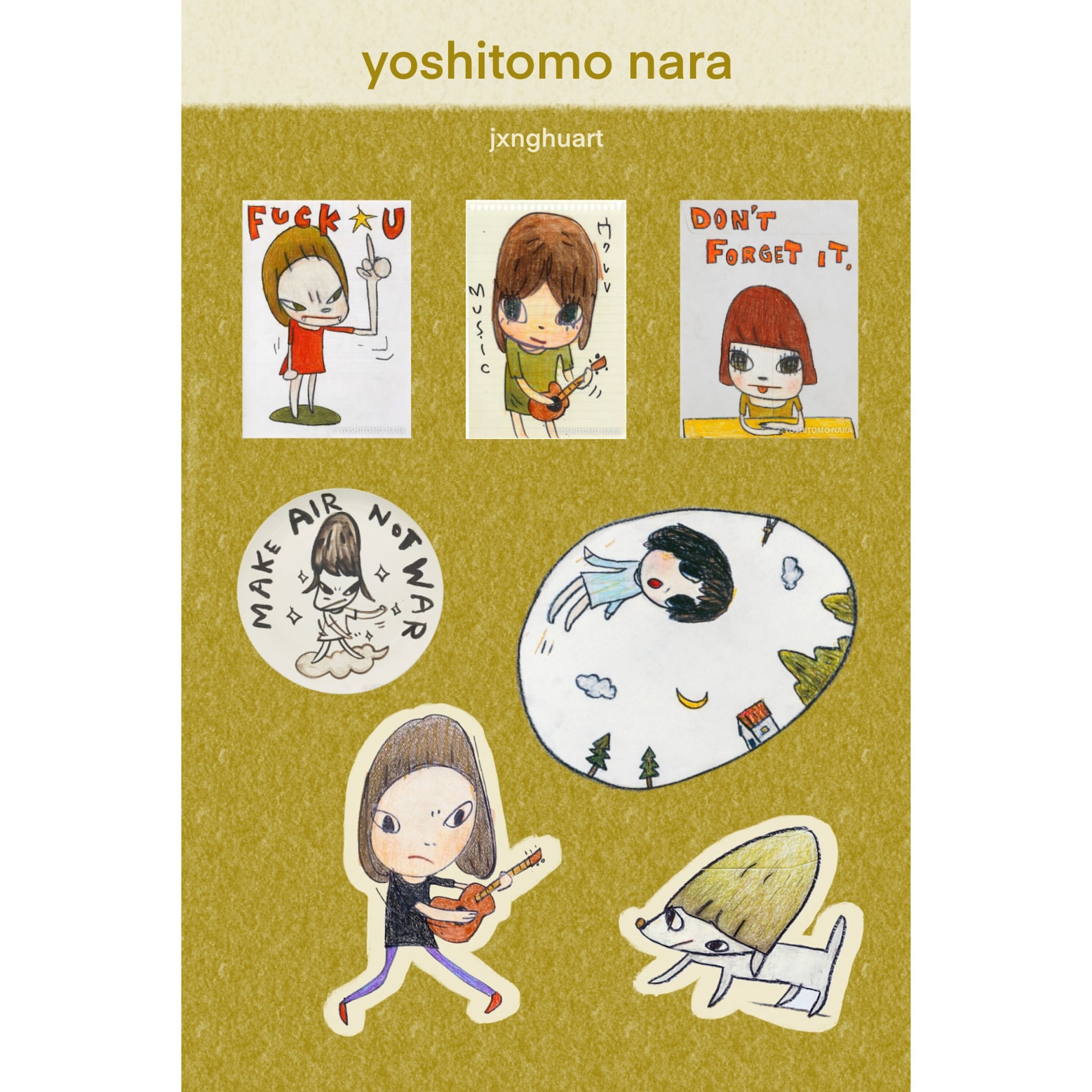 Yoshitomo Nara Sticker Sheet for Bullet Journal, Bujo, Planner ...