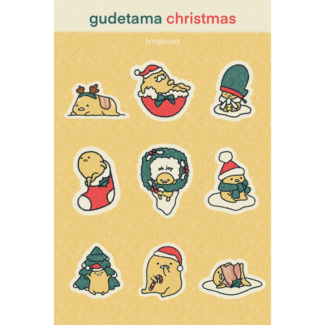 Gudetama Christmas Lazy Egg Sticker Sheet for Bullet Journal, Bujo ...