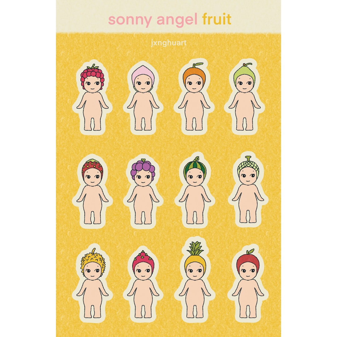Sonny Angel Baby Sticker Sheet: Fruit & Vegetable Series for Bullet ...