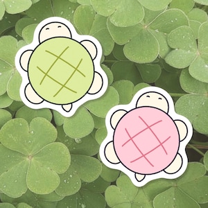 Turtle Melon Pan Japanese Bread Vinyl Sticker Pink or Green- for Water ...