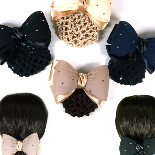 Rhinestone Bun Net Chiffon Decorated Snood Hair Claw Women - Etsy