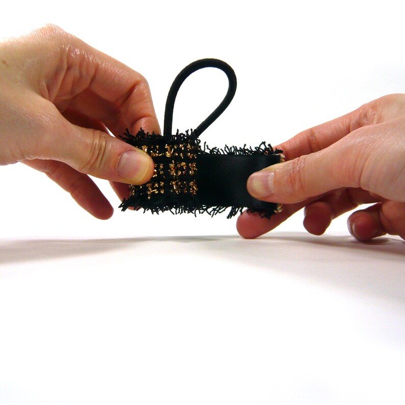 Silver Gold Mixed Black Fabric Roll Hair Cuff Wrap Tie Rope - Etsy