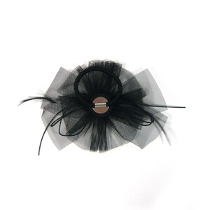 Large Thin Black Mesh Net Fabric Ribbon Round Floral Flower Bow Elastic ...