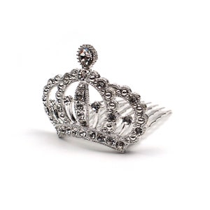 Small Crystal Silver Queen Crown Hair Comb Mini Birthday Crown for ...
