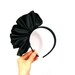 Large Black Pleated Shirring Satin Fabric Decor Fascinator - Etsy