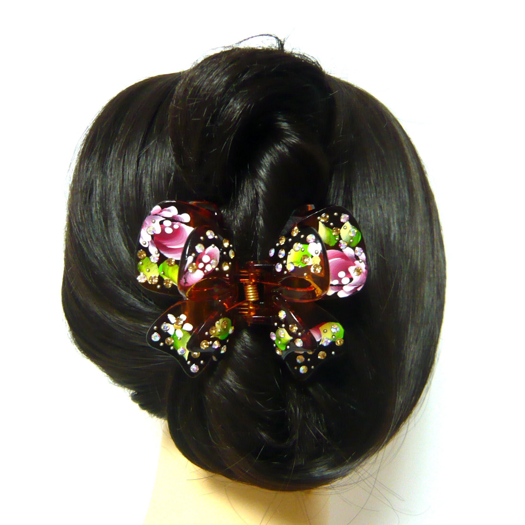 Hand Painted Flower Leaf Mini Rhinestone Crystal Decor Large | Etsy