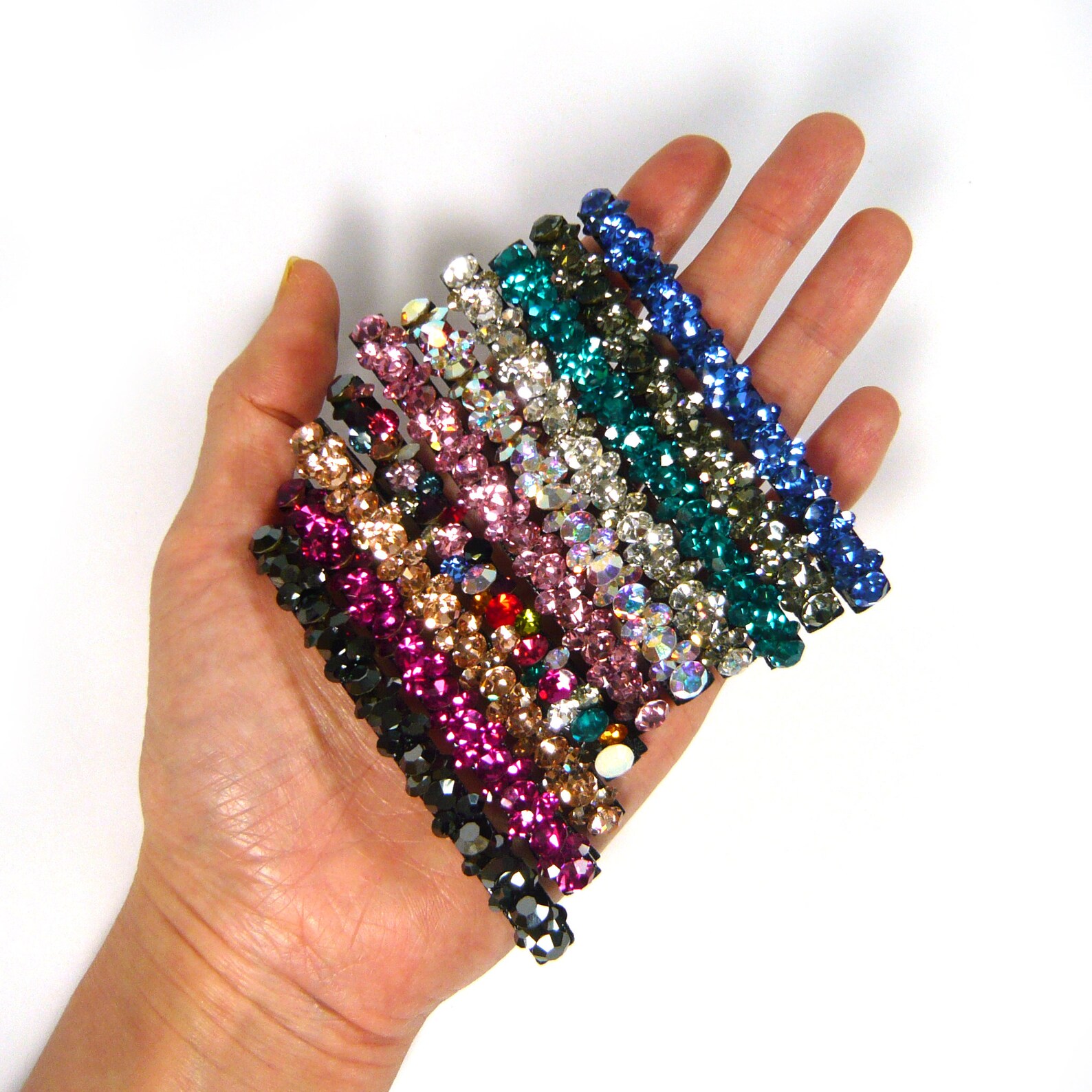 Sparkle Swarovski Crystal Rhinestone Beaded Hair Jewelry Long - Etsy
