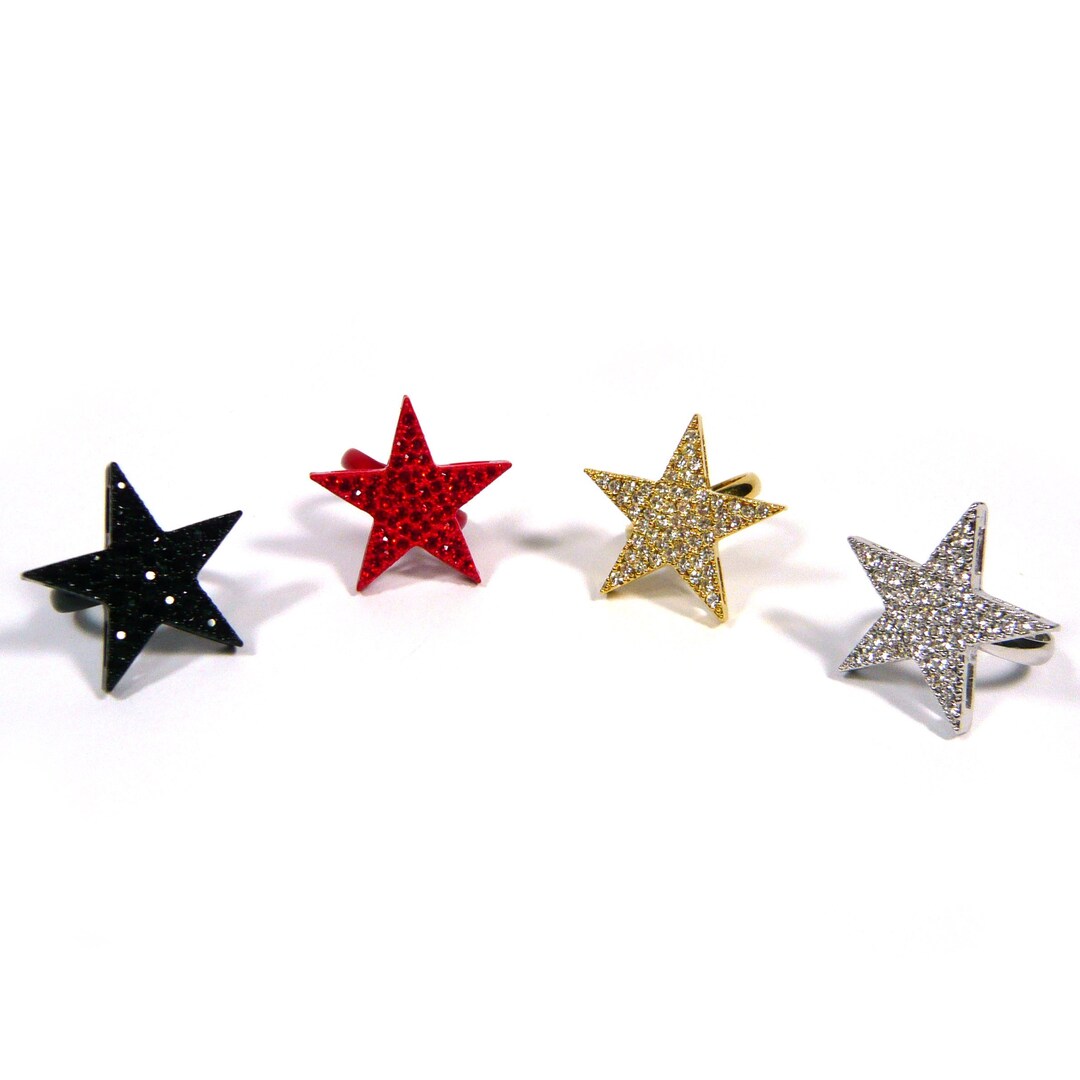 Sparkle Crystal Rhinestone Silver Gold Red Black Adjustable Metal ...
