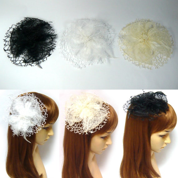 Faux Pearl Real Feather Decorative Mesh Flower Net Fabric - Etsy