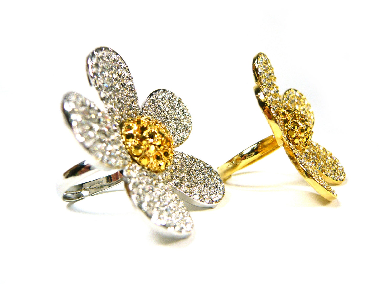 Glittering Silver Gold Big Large Fancy Bold Crystal Rhinestone | Etsy