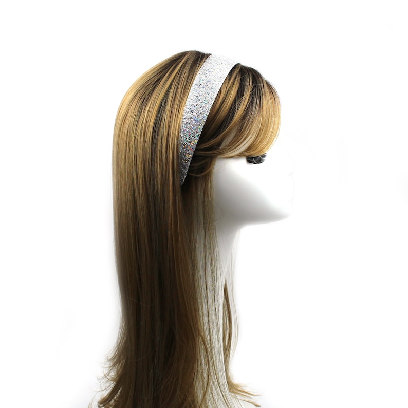 Super Sparkle Glitter Aurora Silver Italian Fabric Headband - Etsy