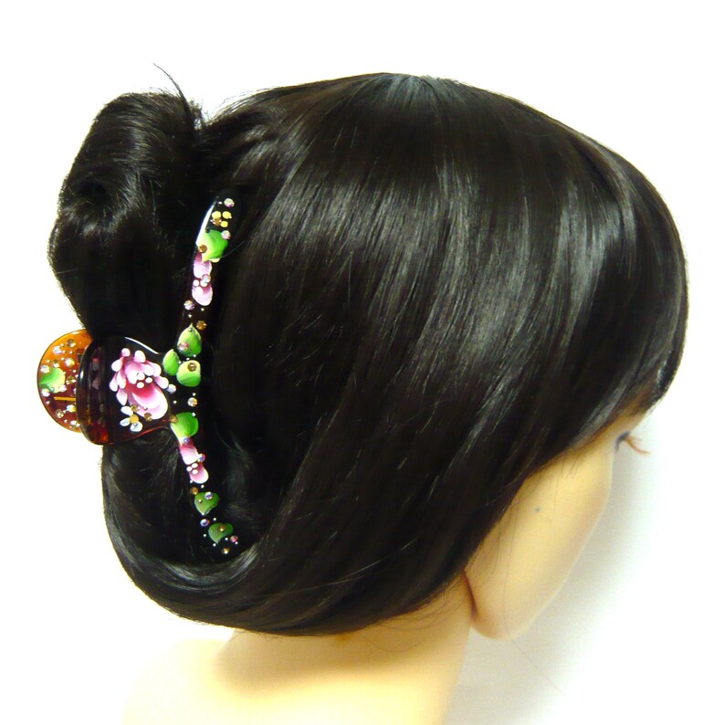 Hand Painted Flower Leaf Mini Rhinestone Crystal Decor Large - Etsy