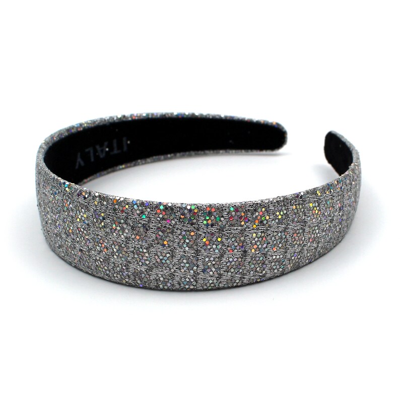Super Sparkle Glitter Aurora Silver Italian Fabric Headband - Etsy
