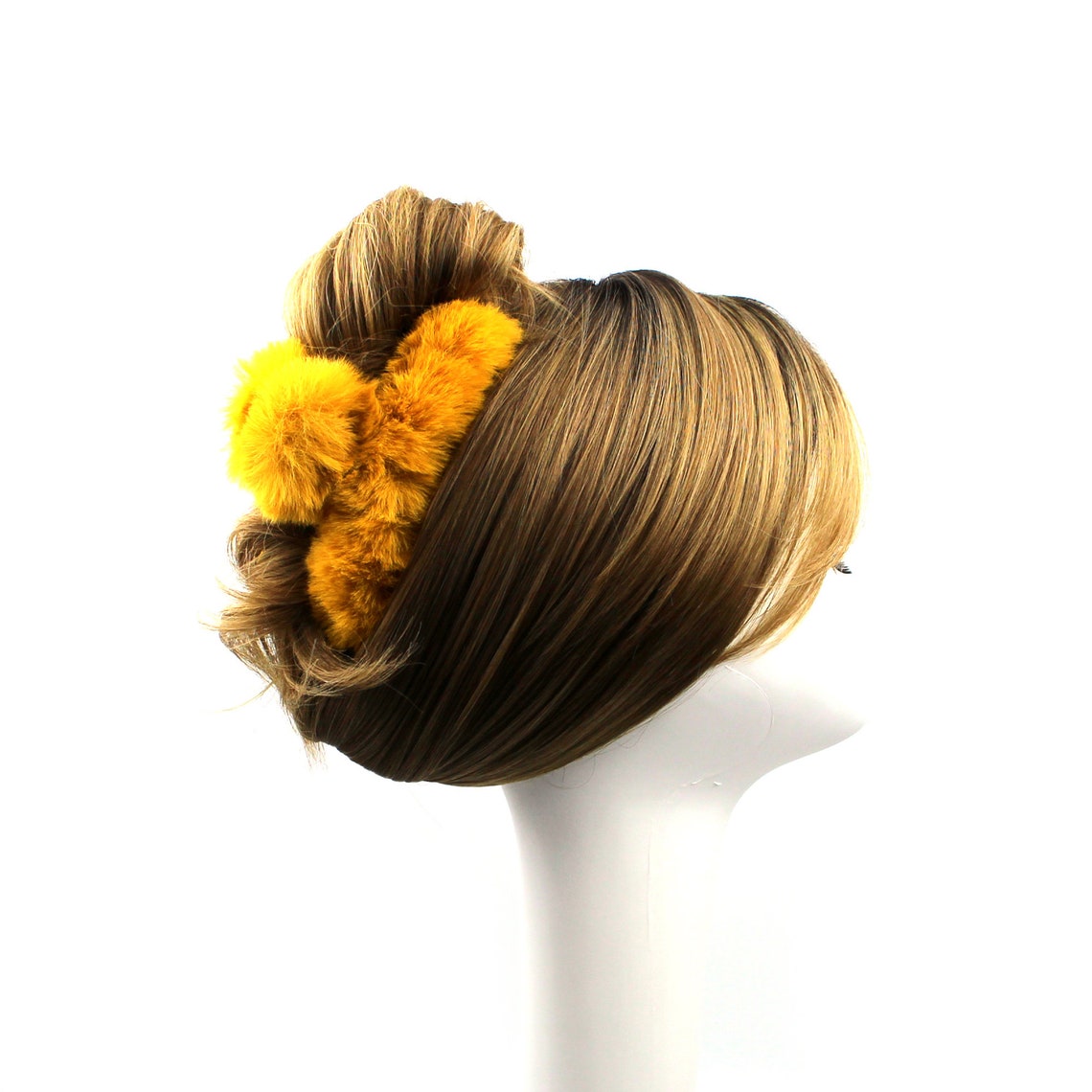 Soft Large Faux Fur Claw Hair Clip Big Plush Updo Holder | Etsy