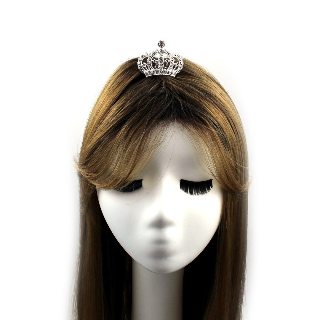 Small Crystal Silver Queen Crown Hair Comb Mini Birthday Crown for ...