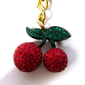 Cute Sparkly Red Crystal Rhinestone Cherry Gold Metal Handbag Wallet ...