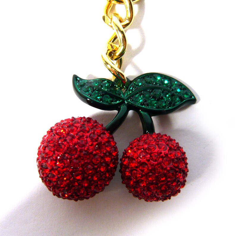 Cute Sparkly Red Crystal Rhinestone Cherry Gold Metal Handbag - Etsy