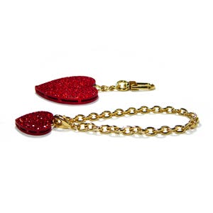 Red Crystal Rhinestone Heart Gold Metal Key Chain Holder Purse Wallet ...