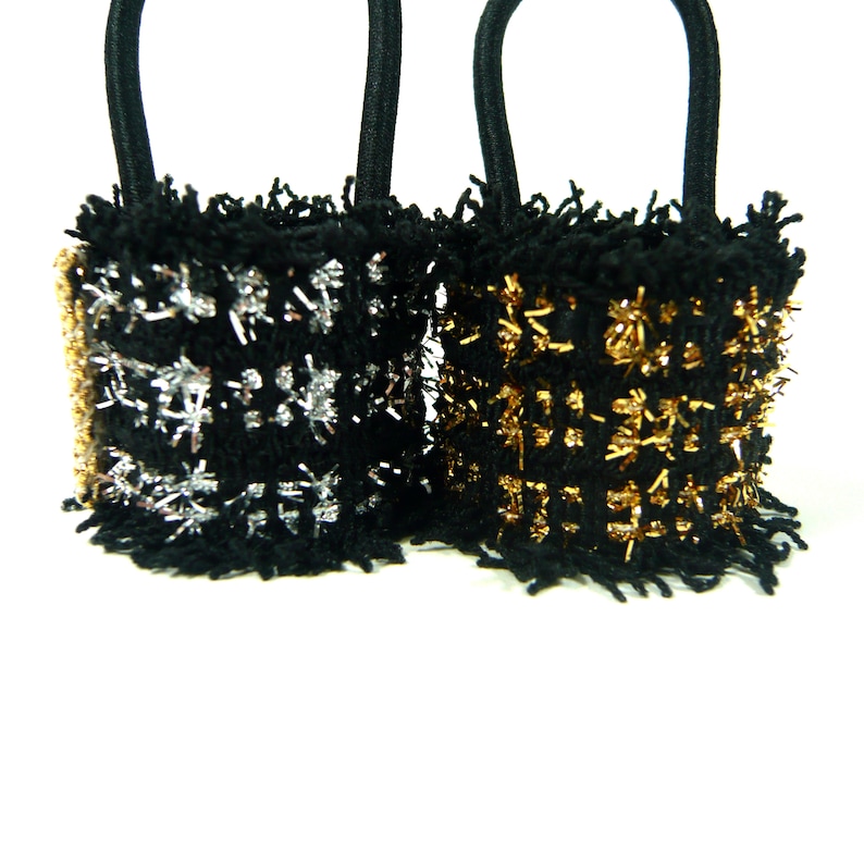 Silver Gold Mixed Black Fabric Roll Hair Cuff Wrap Tie Rope - Etsy