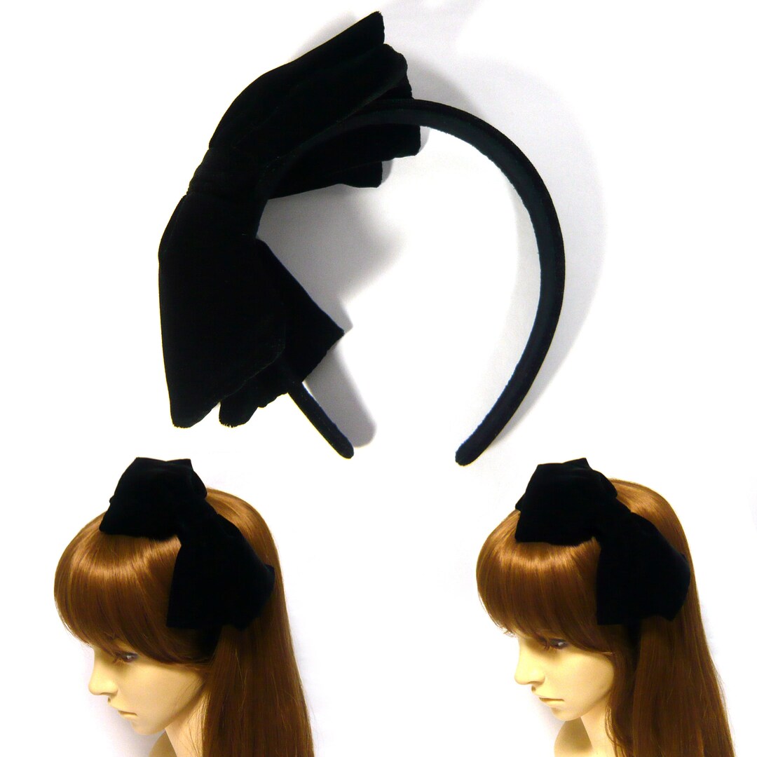 Extra Large Huge Black Silk Velvet Fabric Ribbon Double Bow Plastic ...