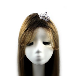 Small Crystal Silver Queen Crown Hair Comb Mini Birthday Crown for ...