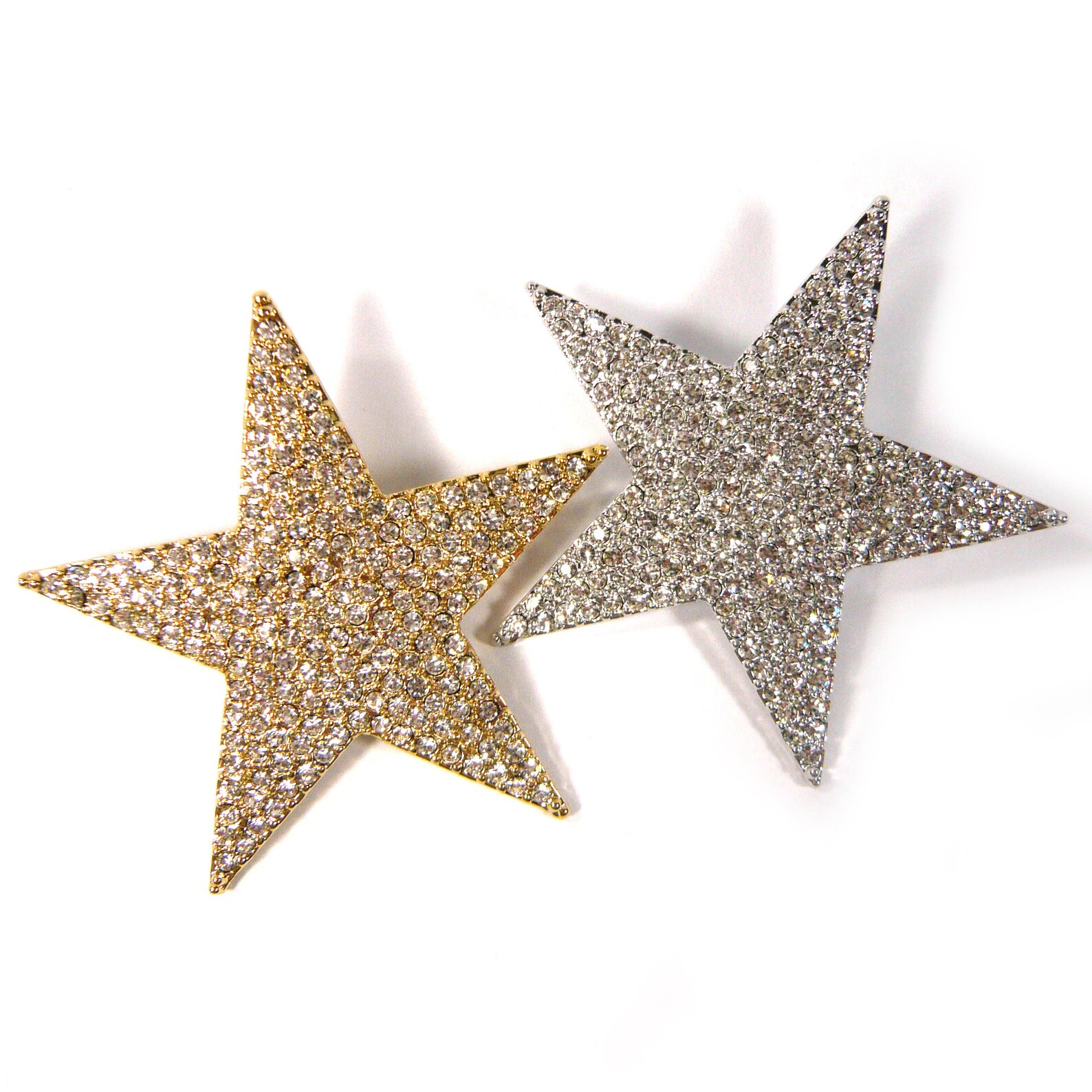 Clear Crystal Rhinestone Silver Gold Metal Star Brooch Pin | Etsy