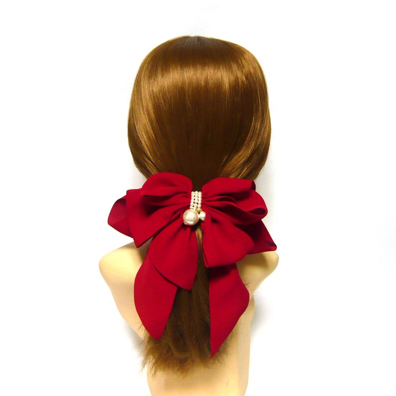 Soft Extra Large White Pink Red Black Ribbon Bow Dangle Faux - Etsy