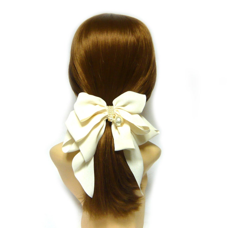 Soft Extra Large White Pink Red Black Ribbon Bow Dangle Faux - Etsy