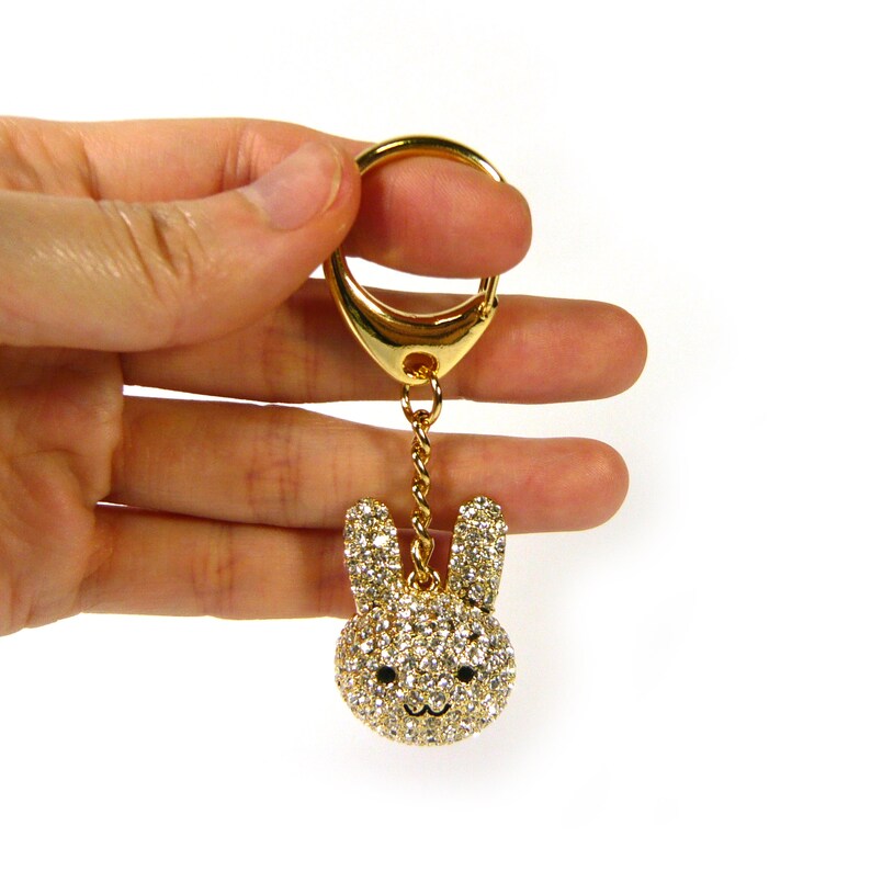 Cute Crystal Rhinestone Decor Small Silver Gold Metal Rabbit | Etsy