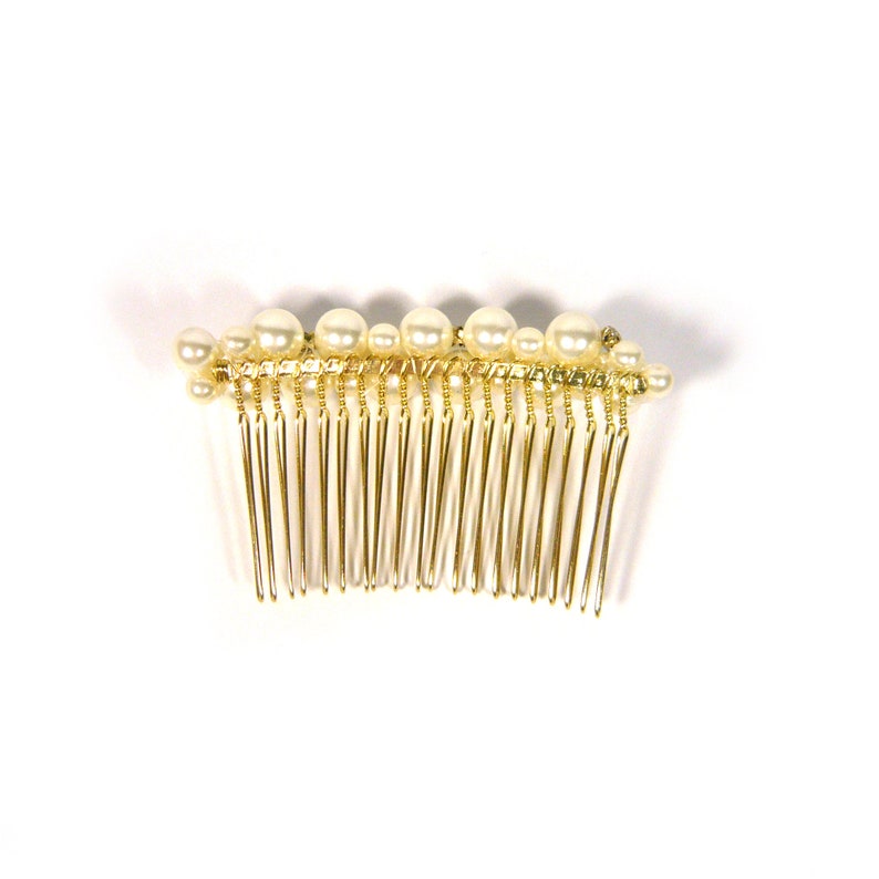 Women Wedding Side Comb Cream Colored Faux Pearl Rhinestone | Etsy